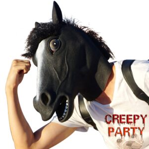 horse mask party dress up horse head masks for adults men masquerade (black)