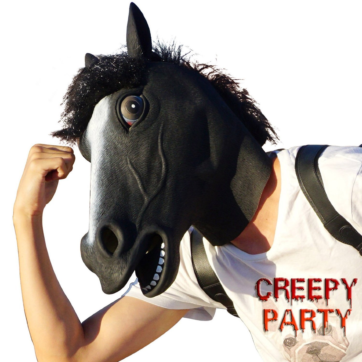 Horse Mask Party Dress Up Horse Head Masks for Adults Men Masquerade (Black)