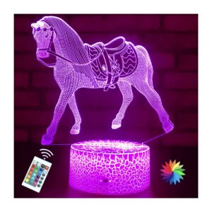 horse gifts for girls,horse lamp night light for kids room 16 colors changing with remote,smart touch horse toys birthday gifts for girls age 3 4 5 6 7 8 9 10 11 12 year old girl gifts