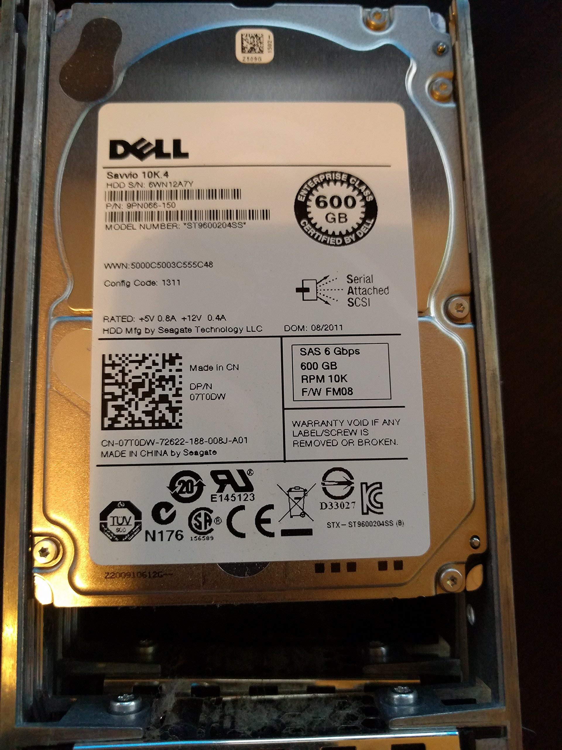 Dell 7T0DW 600GB 10K SAS 2.5 6G ST9600204SS