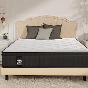 HIMMLINE Queen Mattress, 10 Inch Hybrid Mattress, Gel Memory Foam and Pocket Spring Queen Bed Mattress in a Box, Medium Feel, Cooler Sleep & Pressure Relief, 60”*80”, 120 Nights Risk-Free Trial