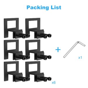 Xeitive Non Slip Mattress Gaskets for Bed Frame, 6 pcs Mattress Holder in Place Gripper, Anti-Slip Baffle Fit for Metal Bed Frames, Easy to Installation Metal Pad Gripper, Black