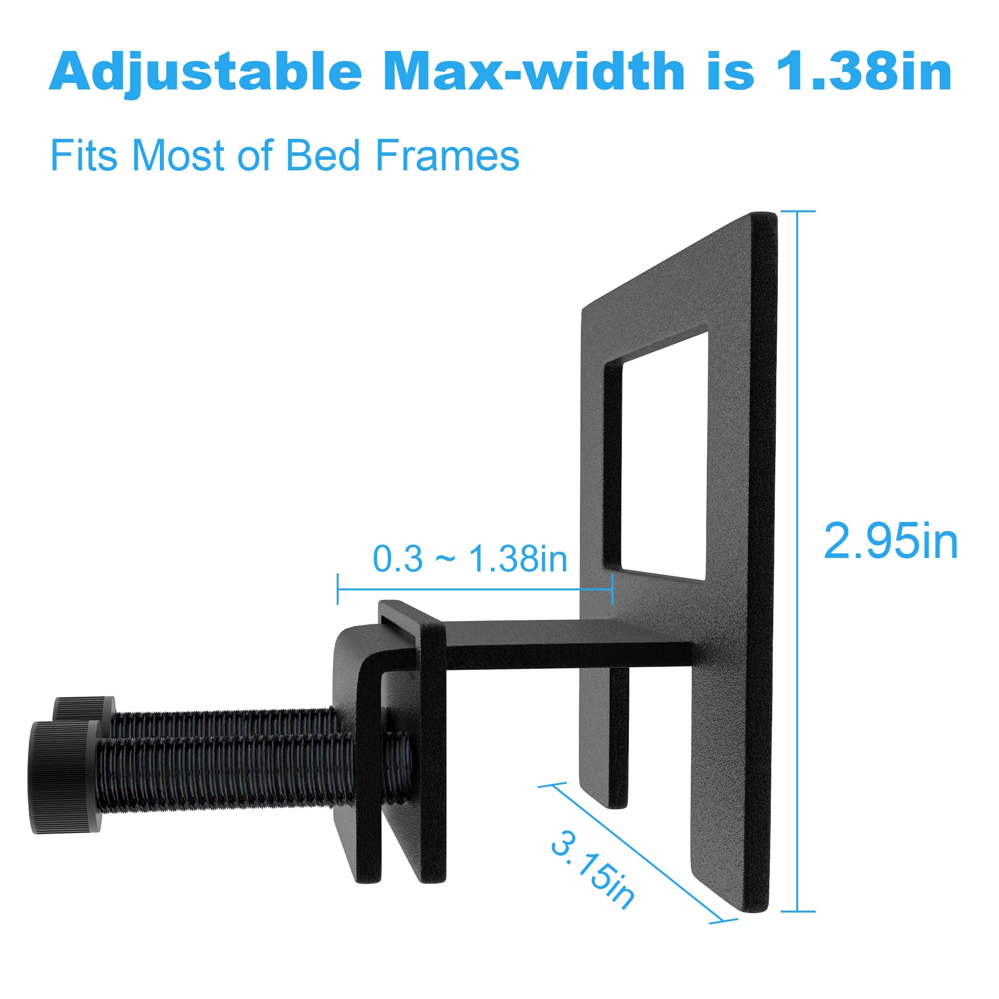 Xeitive Non Slip Mattress Gaskets for Bed Frame, 6 pcs Mattress Holder in Place Gripper, Anti-Slip Baffle Fit for Metal Bed Frames, Easy to Installation Metal Pad Gripper, Black