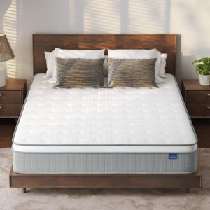 Vesgantti Twin Mattress, 12 Inch Innerspring Hybrid Mattress in a Box, Pressure Relief Pocket Spring Twin Bed Mattress with Memory Foam & Breathable Knitted Fabric, Medium Firm, CertiPUR-US