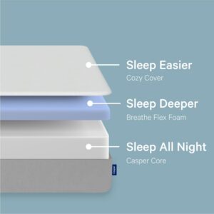 Casper Sleep Element Mattress, Full Size - Memory Foam AirScapeTM Cooling + Support - 100-Night Trial - Medium Firm CertiPUR-US Mattress, Grey