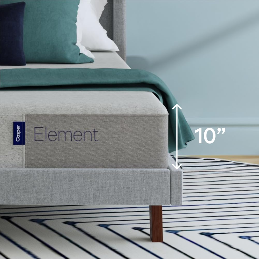 Casper Sleep Element Mattress, Full Size - Memory Foam AirScapeTM Cooling + Support - 100-Night Trial - Medium Firm CertiPUR-US Mattress, Grey