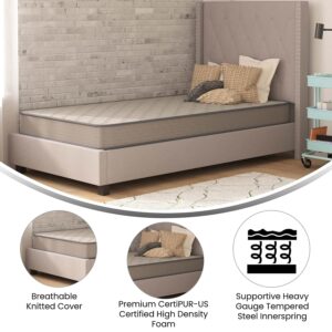 Flash Furniture Capri Comfortable Sleep 6" Hybrid Innerspring and Foam Mattress in a Box, Foam Innerspring Hybrid Mattress, Pressure Relief, Twin