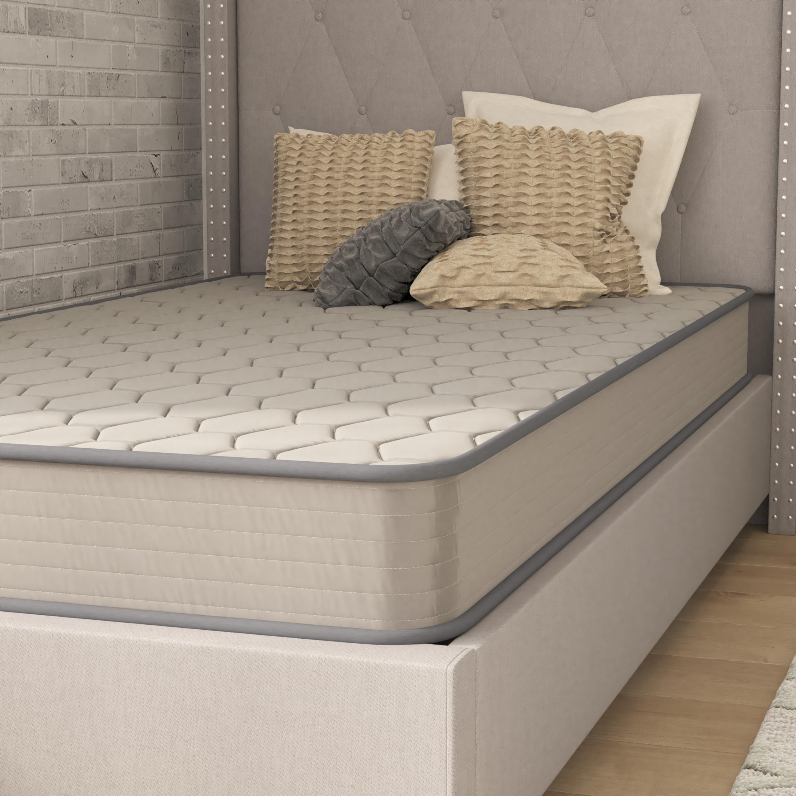 Flash Furniture Capri Comfortable Sleep 6" Hybrid Innerspring and Foam Mattress in a Box, Foam Innerspring Hybrid Mattress, Pressure Relief, Twin