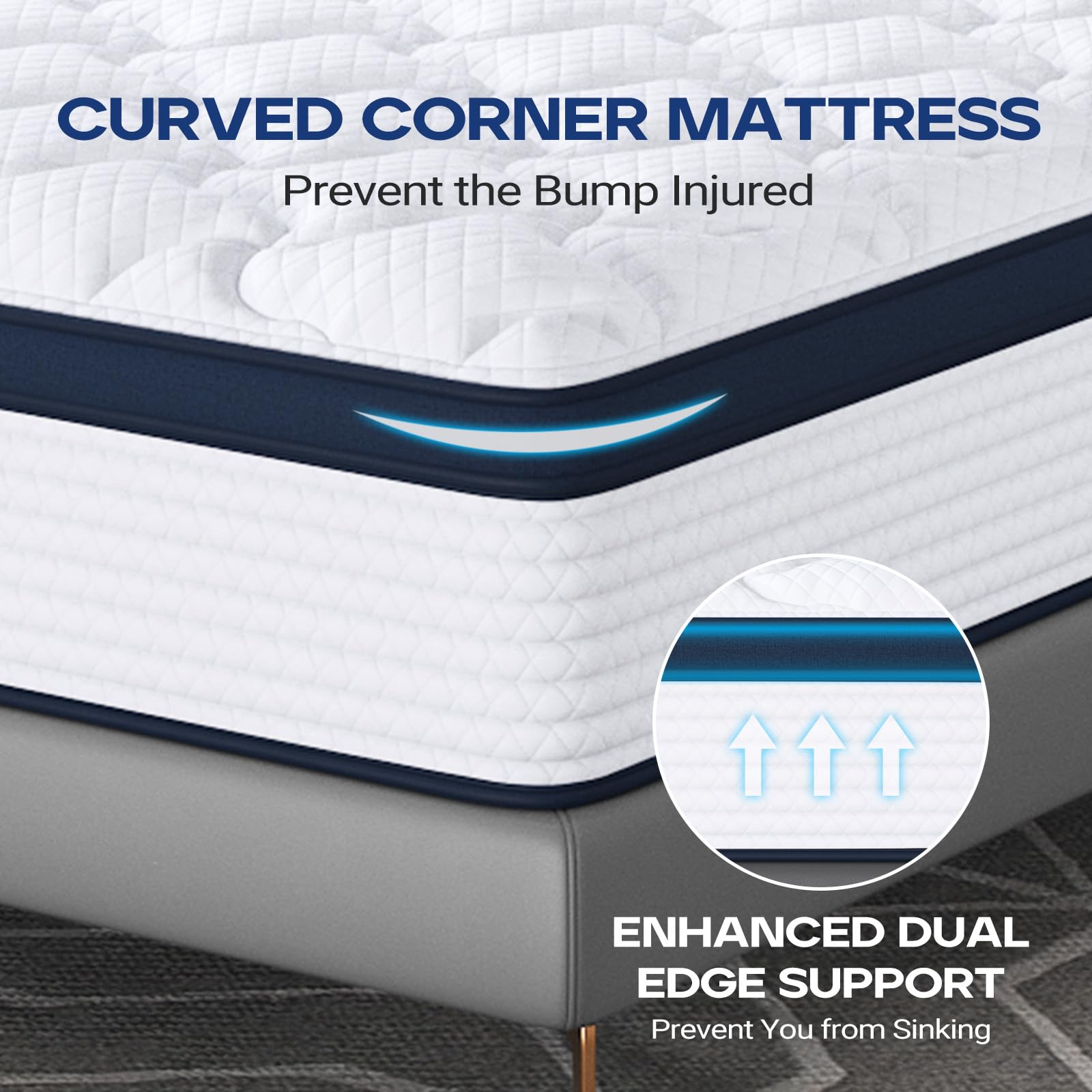 FLEXPEDIC 10" Twin Mattress, Memory Foam Hybrid Mattress with Space Cotton for Tight Sleep, Medium-Firm Cooling Mattress with Stronger Support, Motion Isolation &Pressure Relieving