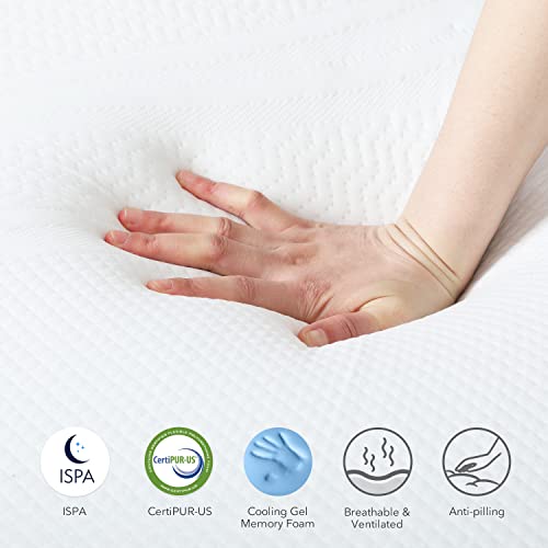 Sweetnight King Mattress, 12 Inch Gel Memory Foam Mattress in a Box for Cooling Sleep, Flippable Mattress with Two Firmness Preference, Pressure Relieving, CertiPUR-US Certified, Gray and White