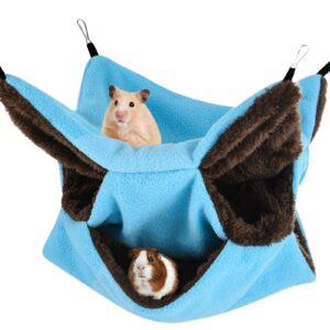 xinrui 3 tier ferret rat hammock,guinea pig cage accessories,11.8x11.8inches,pet cage hanging bunkbed hammock for small animals,guineapig,ferret,kitten,squirrel,chinchilla,rat,parrot