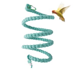 dnoifne 59 inches bird spiral rope perch, bird rope swing perch, bird cage stand pole accessories, bird standing climbing toy for parrot parakeet budgies lovebirds cockatiels (59"/1.5 m)