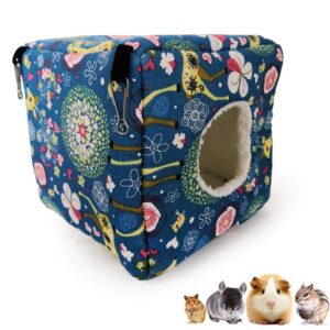 oncpcare cube hamster cotton nest, winter warm sugar glider bed house, small pet plush hanging hammock for birds parrot sugar glider ferrets rat hamster squirrel guinea pig chinchilla marmosets bunny