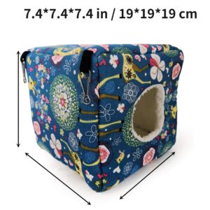 Oncpcare Cube Hamster Cotton Nest, Winter Warm Sugar Glider Bed House, Small Pet Plush Hanging Hammock for Birds Parrot Sugar Glider Ferrets Rat Hamster Squirrel Guinea Pig Chinchilla Marmosets Bunny