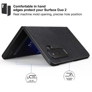 Feitenn for Microsoft Surface Duo 2 Case,Flexible Slim Protective Case for Microsoft Surface Duo 2 2nd 2021 (Black)