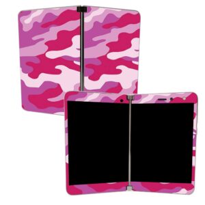 mightyskins skin for microsoft surface duo - pink camo | protective, durable, and unique vinyl decal wrap cover | easy to apply, remove, and change styles | made in the usa