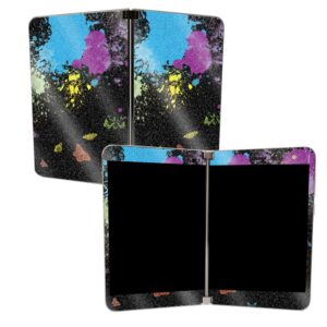 mightyskins glossy glitter skin for microsoft surface duo - splatter | protective, durable high-gloss glitter finish | easy to apply, remove, and change styles | made in the usa