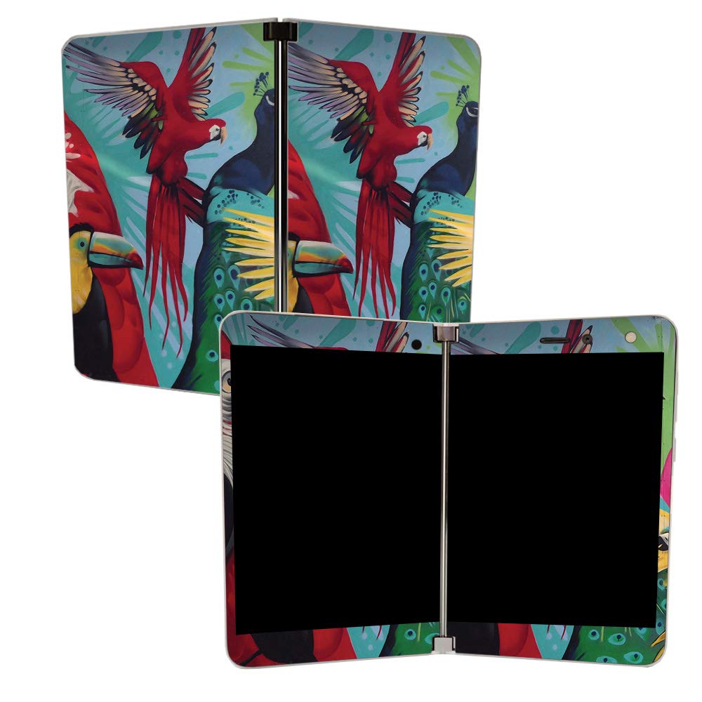 MightySkins Skin for Microsoft Surface Duo - Parrot Paradise | Protective, Durable, and Unique Vinyl Decal wrap Cover | Easy to Apply, Remove, and Change Styles | Made in The USA