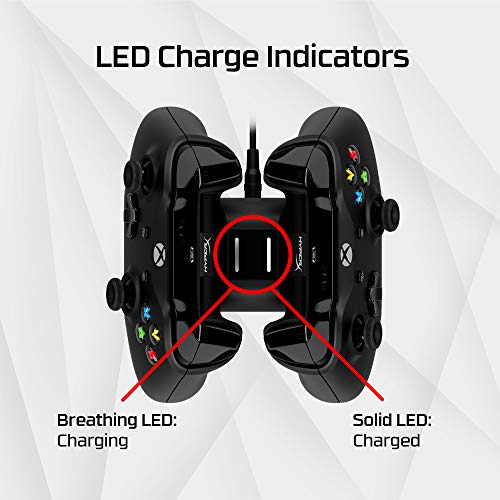 HyperX ChargePlay Duo - Charging Station for Xbox Series X|S and Xbox One Wireless Controllers, Includes Two 1400mAh Rechargeable Battery Packs and Additional Battery Doors