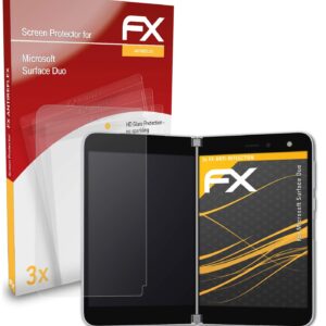 atFoliX Screen Protector compatible with Microsoft Surface Duo Screen Protection Film, anti-reflective and shock-absorbing FX Protector Film (Set of 3)