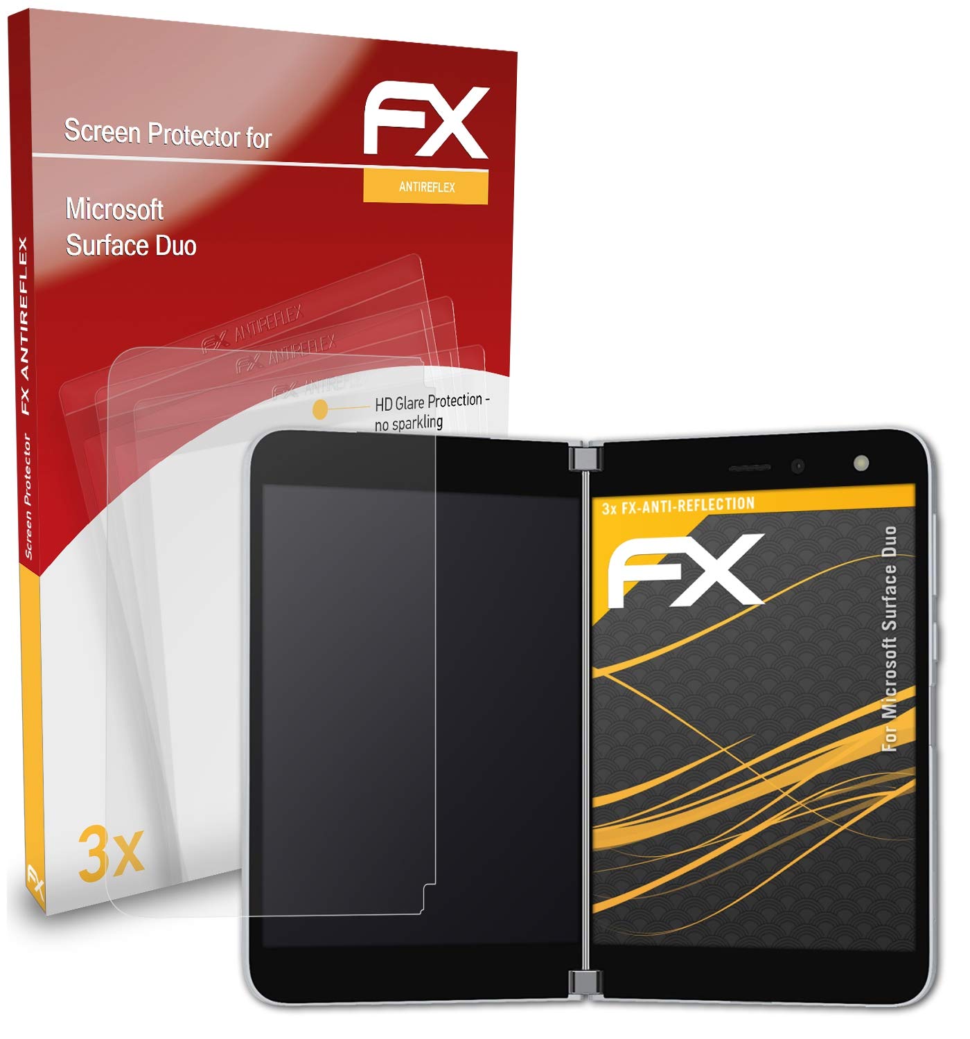 atFoliX Screen Protector compatible with Microsoft Surface Duo Screen Protection Film, anti-reflective and shock-absorbing FX Protector Film (Set of 3)