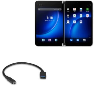 boxwave cable compatible with microsoft surface duo 2 5g - usb expansion adapter, add usb connected hardware to your phone