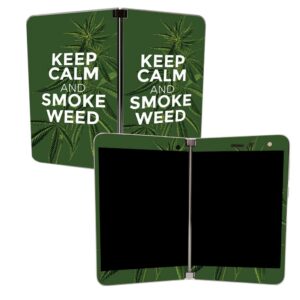 mightyskins skin for microsoft surface duo - smoke weed | protective, durable, and unique vinyl decal wrap cover | easy to apply, remove, and change styles | made in the usa