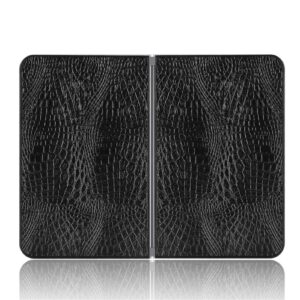 Zhusha Luxury Classic Crocodile Skin Pattern [Ultra Slim] PU Leather Anti-Scratch PC Protective Hard Case Cover for Microsoft Surface Duo (8.1 inches, 2020) (Color : Black)