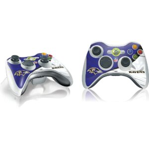 skinit decal gaming skin compatible with xbox 360 wireless controller - officially licensed nfl baltimore ravens design