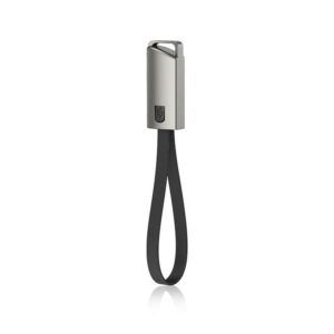 BoxWave Cable Compatible with Microsoft Surface Duo 2 5G - USB Type-C Keychain Charger, Key Ring USB Type-C to Type-A 8 in USB Cable - Jet Black