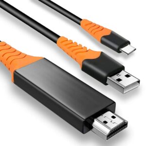 pro usb-c hdmi compatible with samsung galaxy a32 5g at 8k/4k plus power port, 6ft/1.8m cable at full 4k 2160p@60hz/8k 7680x4320@30hz [thunderbolt 3/4]