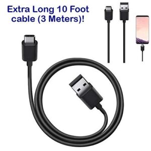 Original 10ft USB-C Cable Works for Microsoft Surface Duo with Fast Charging and Data Transfer. (Black 3M)