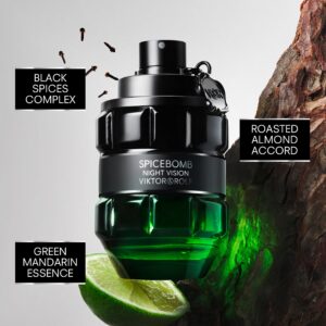 Viktor&Rolf - Spicebomb Nightvision Eau de Toilette - Warm, Spicy & Fresh - Cologne for Men - With Notes of Bergamot Citrus, Black Spices & Rosemary - 3 Fl Oz