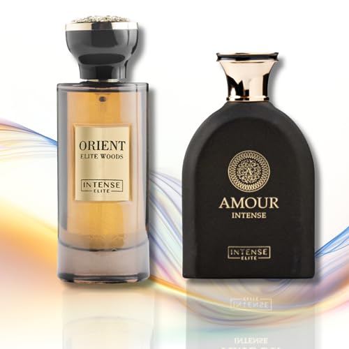 INTENSE ELITE Amour Intense & Orient Elite Woods EDP, Eau de Parfum Men and Women 100ML (3.4Oz),with Magnetic Gift Box Women and Men's Fragnances, (collection)