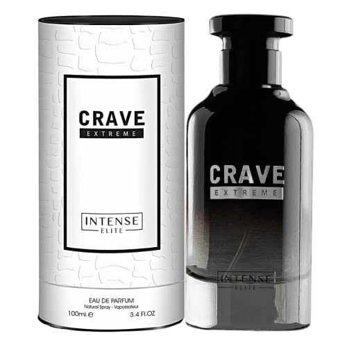 INTENSE ELITE Crave Extreme Arabian Perfume for Men - Long Lasting Perfume 100ML (3.4Oz), Eau De Parfum Men with Spicy Pepper & Floral Woody Notes.