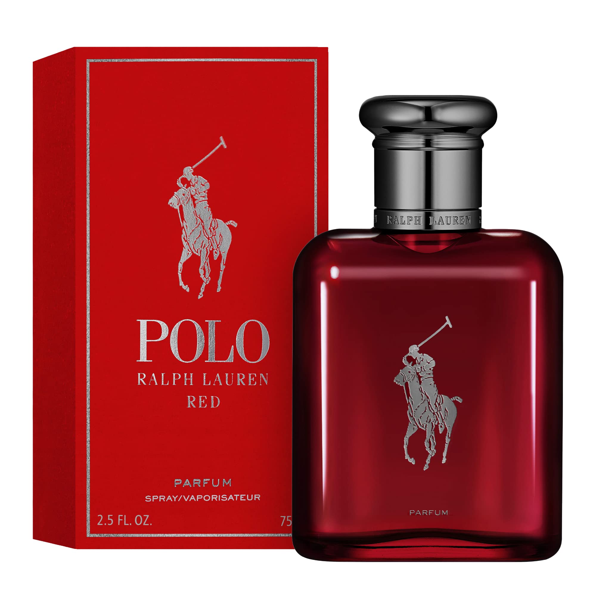 RALPH LAUREN FRAGRANCES Polo Red - Parfum - Men's Cologne - Ambery & Woody - With Absinthe, Cedarwood, and Musk - Intense Fragrance - 2.5 Fl Oz