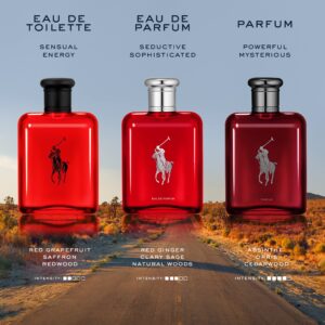 RALPH LAUREN FRAGRANCES Polo Red - Parfum - Men's Cologne - Ambery & Woody - With Absinthe, Cedarwood, and Musk - Intense Fragrance - 2.5 Fl Oz