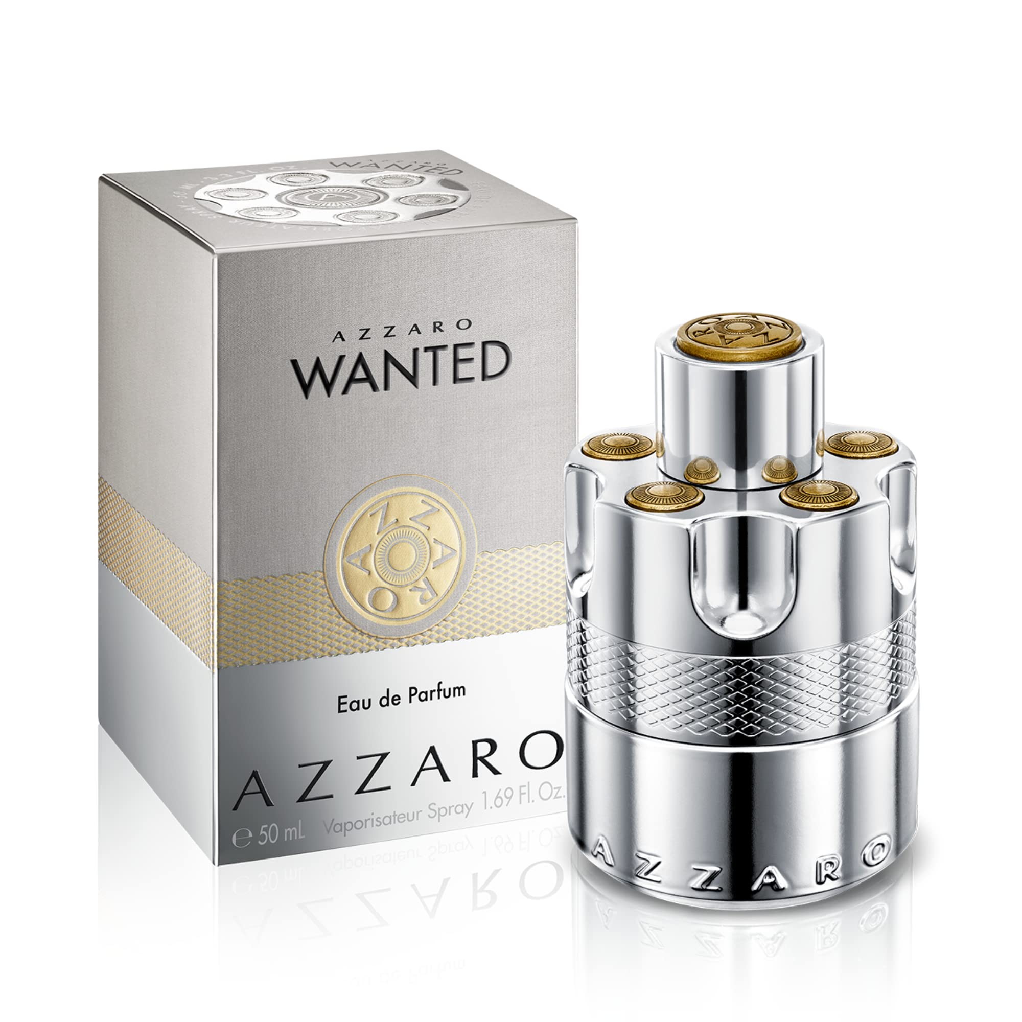 Azzaro Wanted Eau de Parfum - Energizing & Intense Mens Cologne - Woody, Aromatic & Spicy Fragrance - Juniper Berries, Sage, Vetiver - Lasting Wear - Luxury Perfumes for Men - Travel Size, 1.6 Fl. Oz