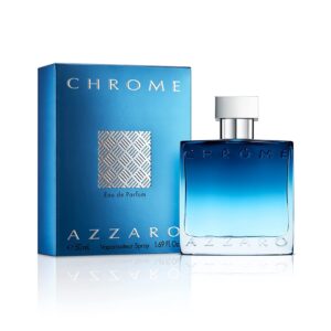 azzaro chrome eau de parfum - fresh aquatic mens cologne - fougère, aromatic & woody fragrance - citrus notes - lasting wear - classic clean scent - luxury perfumes for men - travel size, 1.6 fl. oz