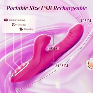 Adult Sex Toys Thrusting Dildo - Sex Toy Rabbit Vibrator with 10 Vibrating 7 Thrust Mode with Licking, G Spot Clitoral Toys for Women Female and Couples Pleasure Games