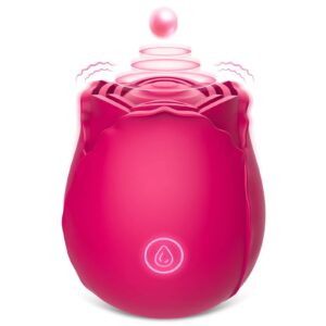 rose toys clitoral vibrator for women, vlatne sex stimulator with 7 mind-blowing tapping modes, nipple teasing clitoris masturbating things for sexual pleasure, vibrating adult sex toy red