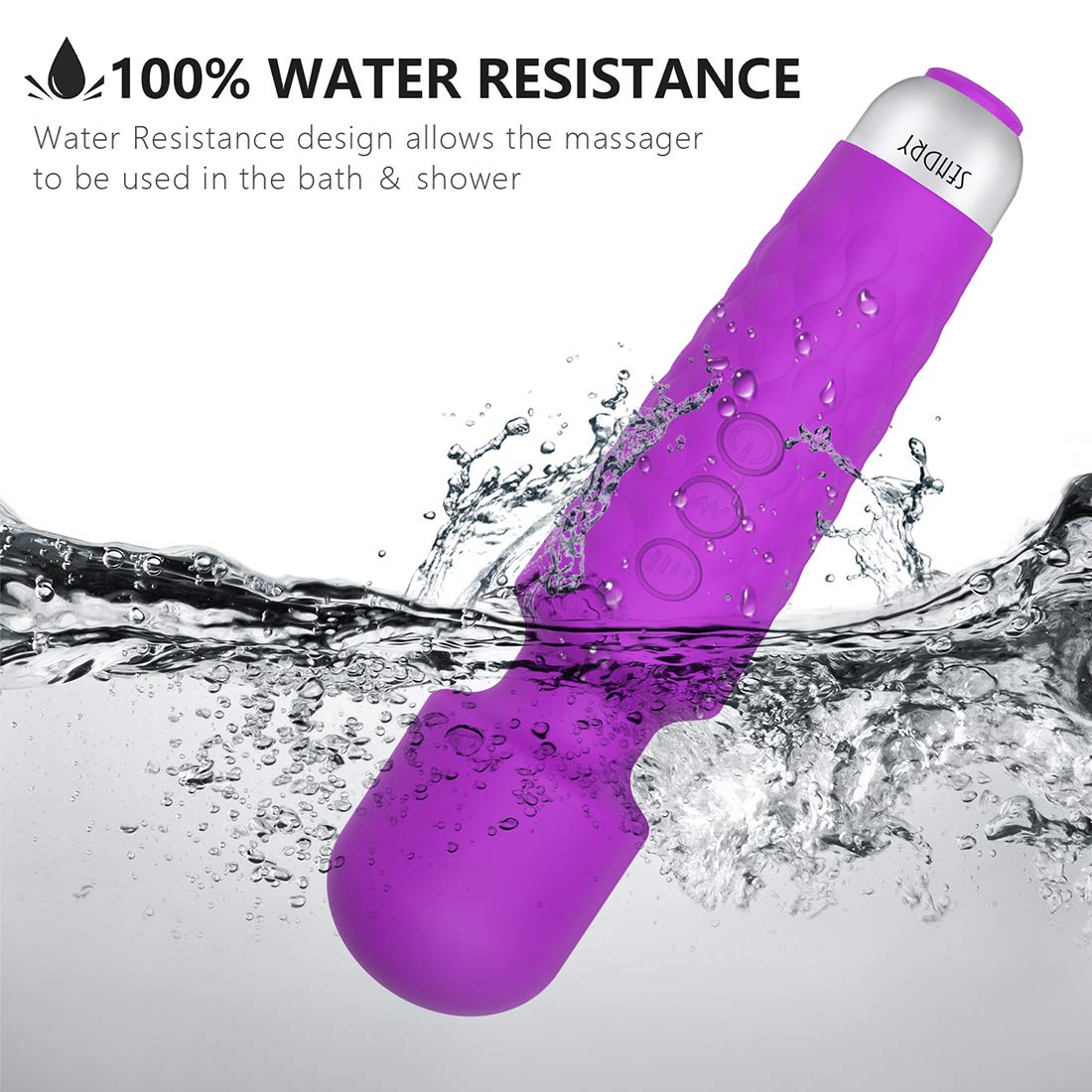 Female Vibrator, G-Spot & Sex Toy, 20 Modes & 8 Speeds Wand Massager, Quiet, Waterproof, USB Rechargeable Vibrator, Hand-Held Cordless Sex Toys Vibrator for Her Pleasure, Female Adult Toy - Purple