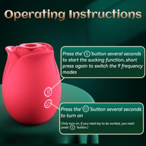 Rose Sex Toy Vibrator for Women-Allovü Rose Sucking Vibrator Clitoral Nipple Stimulator with 18 Modes, G-spot Dildo Vibrator Rose Sucker, Personal Massager for Women Female Couples Adult Sex Games