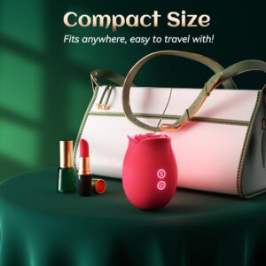 Rose Sex Toy Vibrator for Women-Allovü Rose Sucking Vibrator Clitoral Nipple Stimulator with 18 Modes, G-spot Dildo Vibrator Rose Sucker, Personal Massager for Women Female Couples Adult Sex Games