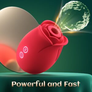 Rose Sex Toy Vibrator for Women-Allovü Rose Sucking Vibrator Clitoral Nipple Stimulator with 18 Modes, G-spot Dildo Vibrator Rose Sucker, Personal Massager for Women Female Couples Adult Sex Games