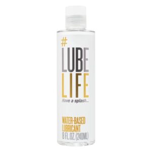 lube life water-based personal lubricant, lube for men, women and couples, non-staining, 8 fl oz