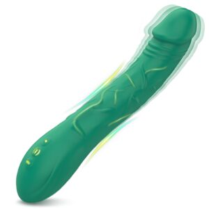 realistic dildo vibrator for women, 9 inch vibrator sex toys for women g spot vibrator clitoral stimulator with 10 powerful vibration modes, adult sex toys for women and couples pleasure (green)