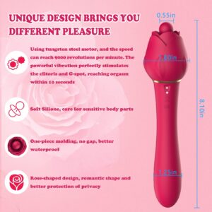 Upgraded Rose Toys Clitoral Licking G Spot Vibrators for Women Clit Nipple Dildo Vibrators Clitoris Stimulator with 5 Licker Patterns & 10 Strong Vibration Adult Sex Toys for Women Couples