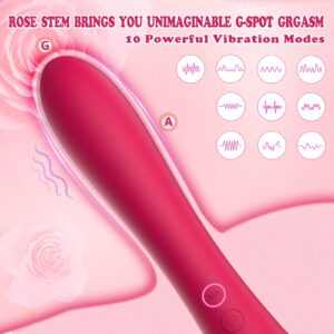 Upgraded Rose Toys Clitoral Licking G Spot Vibrators for Women Clit Nipple Dildo Vibrators Clitoris Stimulator with 5 Licker Patterns & 10 Strong Vibration Adult Sex Toys for Women Couples