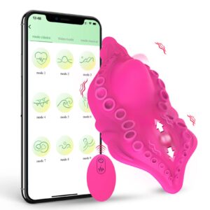 wearable panty vibrator with app & remote control vibrating eggs,rechargeable butterfly vibrators clitorals stimulator vibrating panties wearable sex toy for women (red)